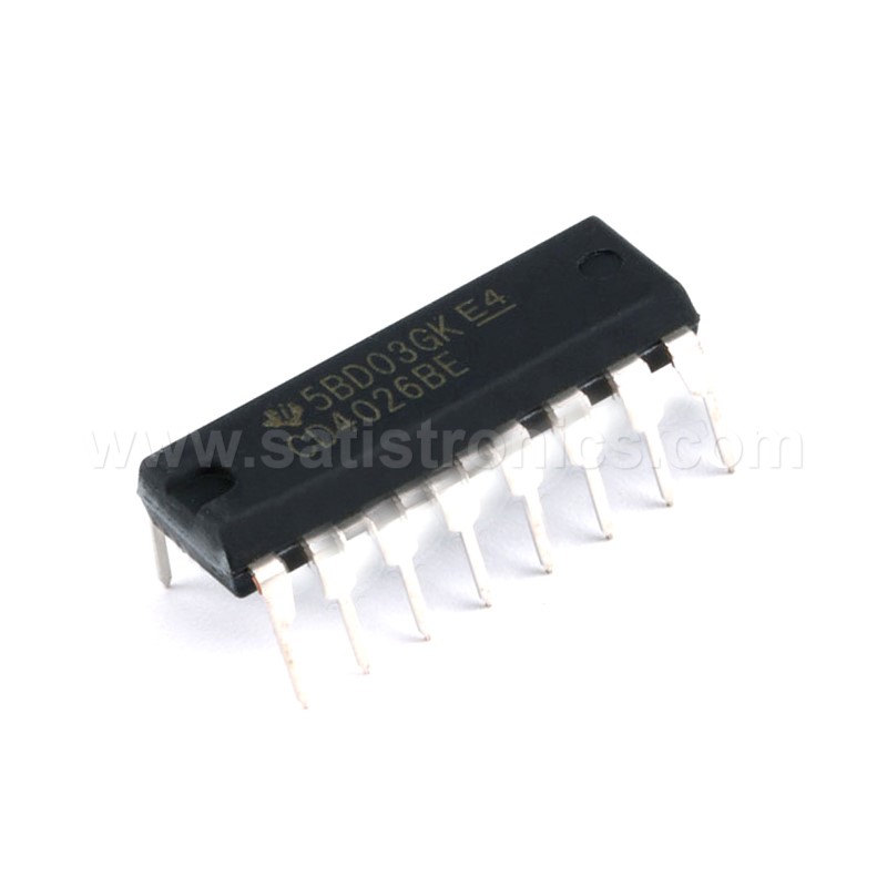 TI CD4026BE IC CMOS Counters Decade/Divider DIP-16 | Satistronics